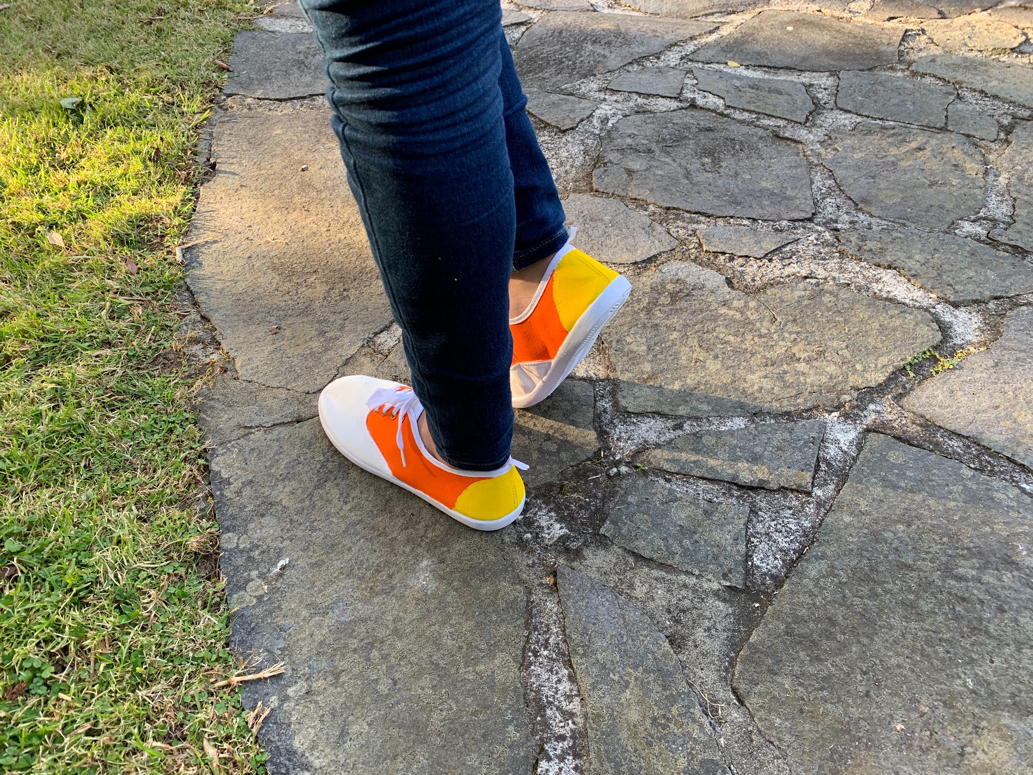 Candy Corn Painted Canvas Shoes