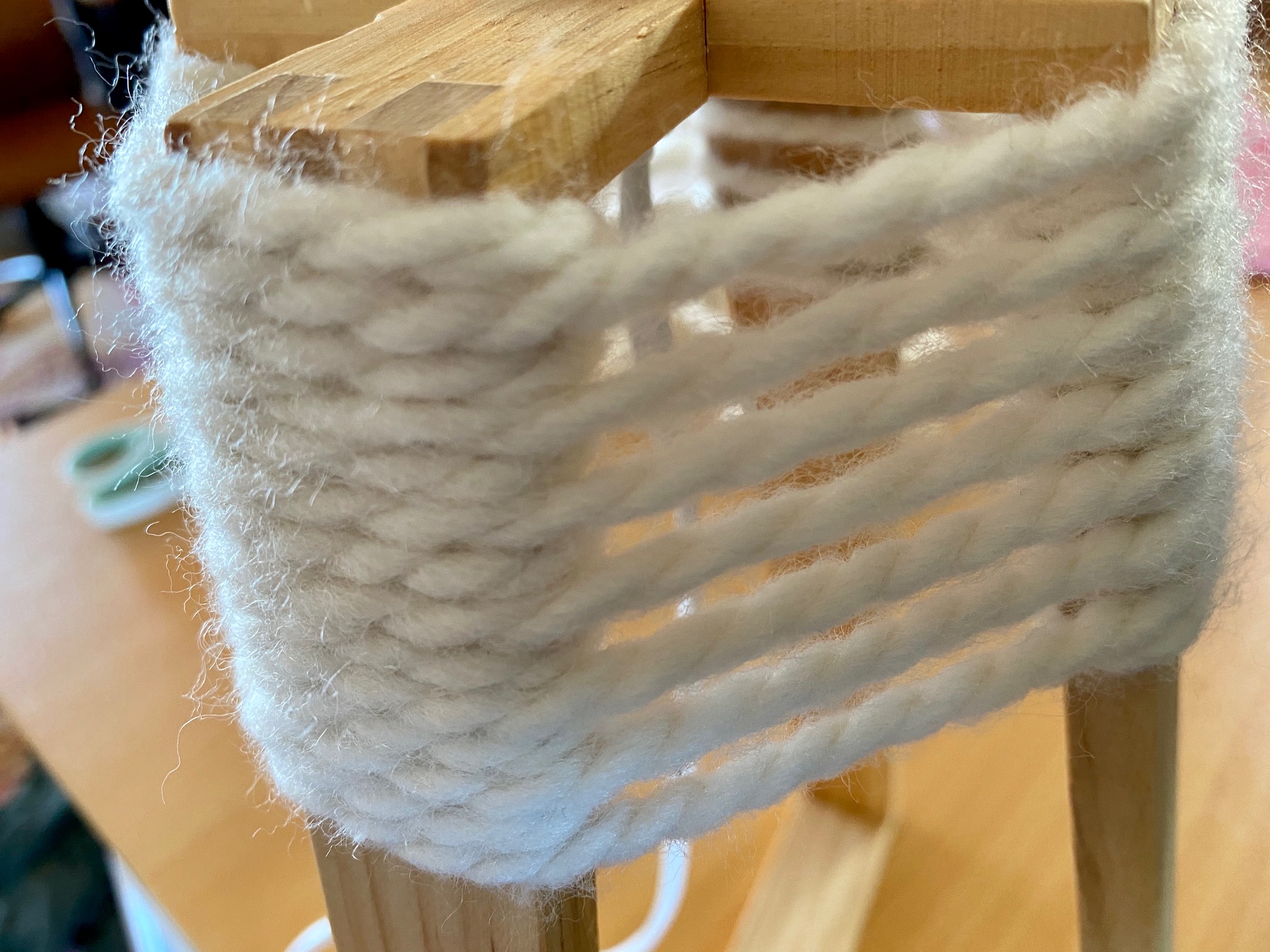 Fabric and Yarn Wrapped Lamp