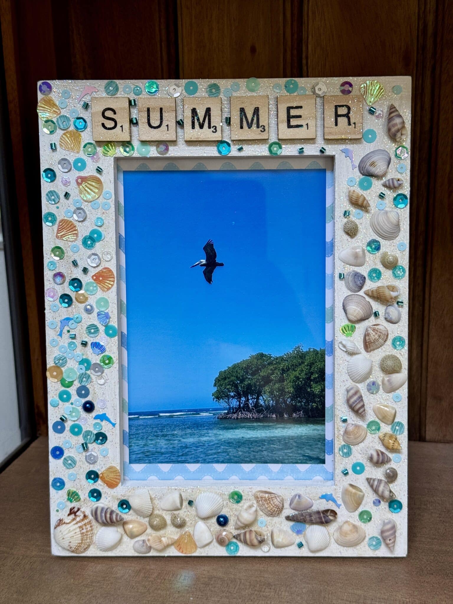 Seashell and Sequin Summer Picture Frame